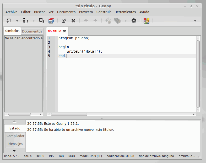 Free Pascal y Geany bajo Linux